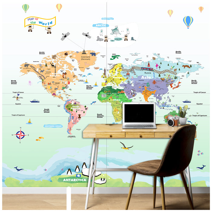 Watercolor Background World Map Wallpaper – My Cute Stickons